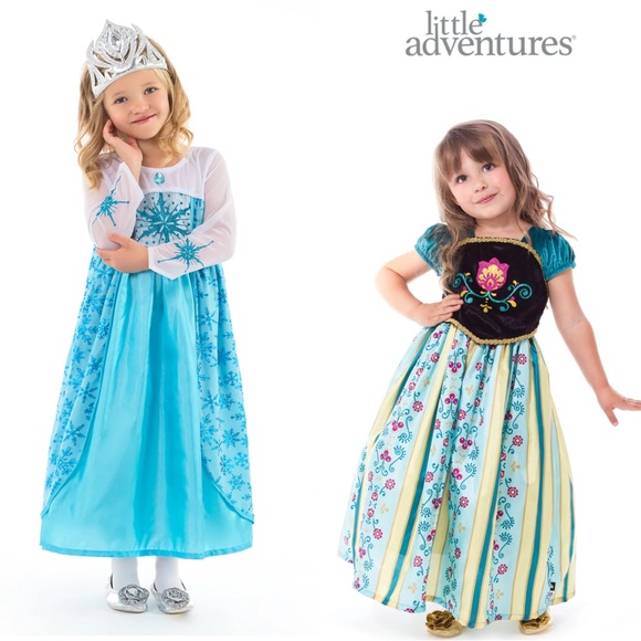 Little Adventures | Costumes | 2 Dresses Elsa And Anna And Crown For ...